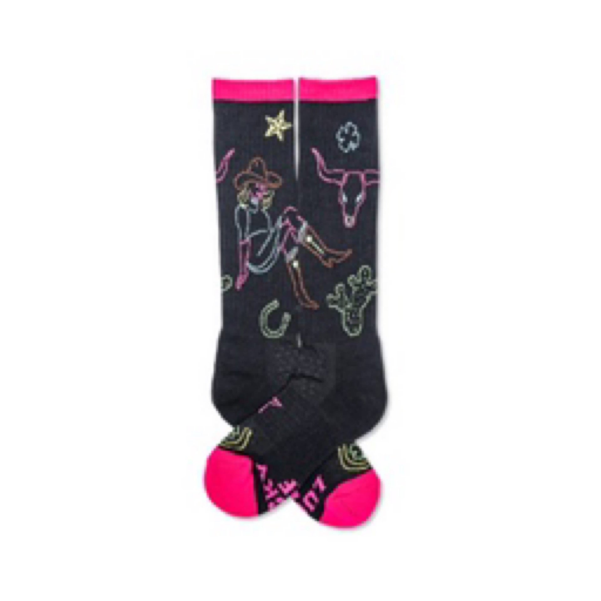 Lucky Chuck Neon Cowgirl Socks | Cargill Custom Leather