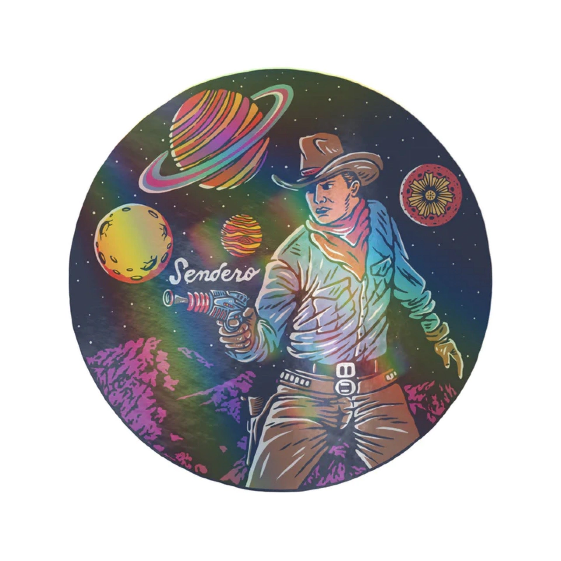 Sendero Cosmic Cowboy Sticker | Cargill Custom Leather